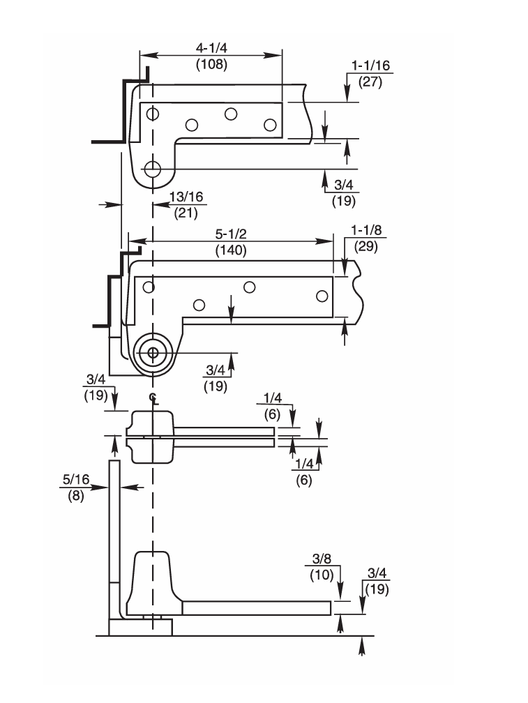 Rixson 195 3/4" Offset Hung Pivot, Fire Rated, 180 Top Pivot Included