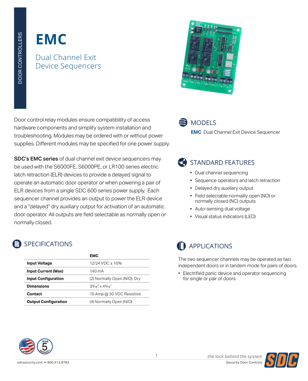 SDC EMC Exit Device Sequencer Module
