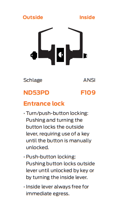 Schlage ND53JD ATH Heavy Duty Entrance Lever Lock, Accepts large format ...