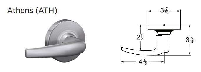 Schlage ALX10 ATH Grade 2 Passage Lever Lock