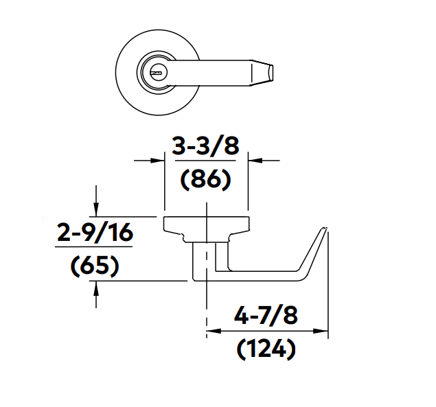 Dorma 9R08 626 Sectional Exit Trim w/ R Lever, Classroom, Satin Chrome ...