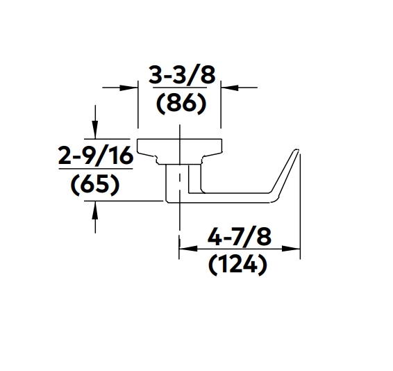 Dorma 8R23 626 Passage Lever Trim w/ 8R Lever, Sectional for 8300, 8400 ...