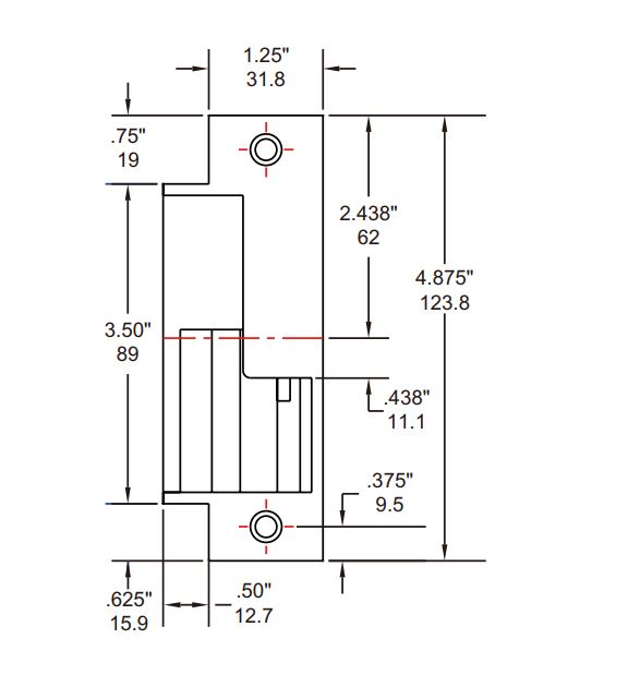 ROFU 1430 Electric Strike, Fail Secure w/ 1-1/4" x 4-7/8" Faceplate