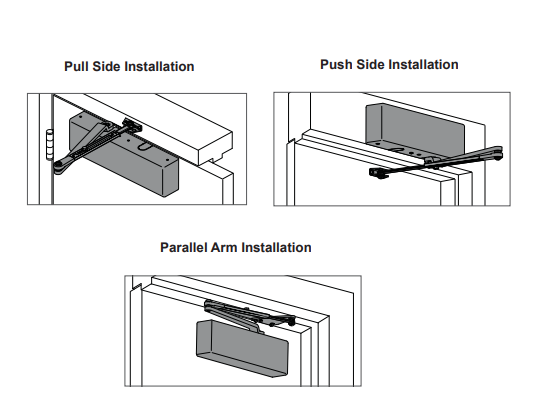 Falcon SC71A RW/PA Door Closer, Regular Arm with parallel arm shoe