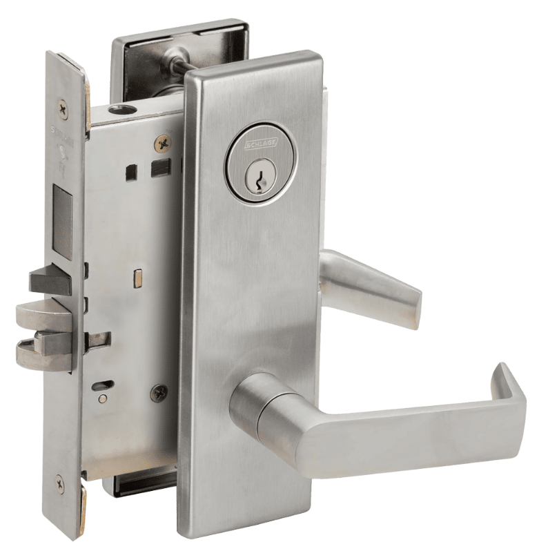 Schlage L9080P 06N Storeroom Mortise Lock, w/ 06 Lever and N Escutcheon