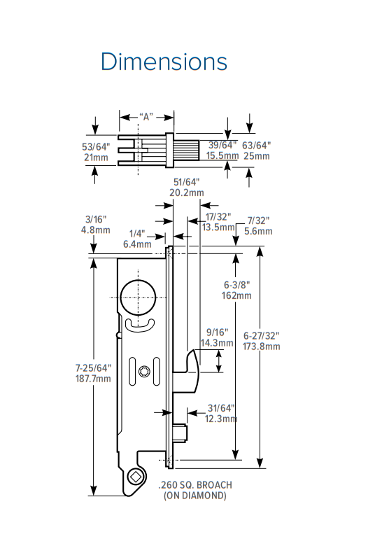 Adams Rite MS+1890 MS Deadlock/Deadlatch w/ Flat Faceplate
