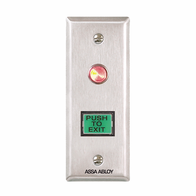 Securitron PB3N 1" x 3/4" Illuminated "Push to Exit" Button, Momentary ...