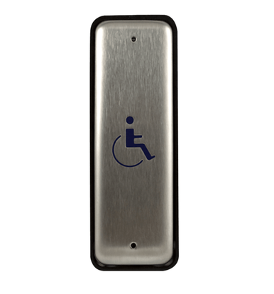 BEA 10PBJL 1-1/2" x 4-3/4" Stainless Steel Jamb Push Plate w/ Handicap Logo