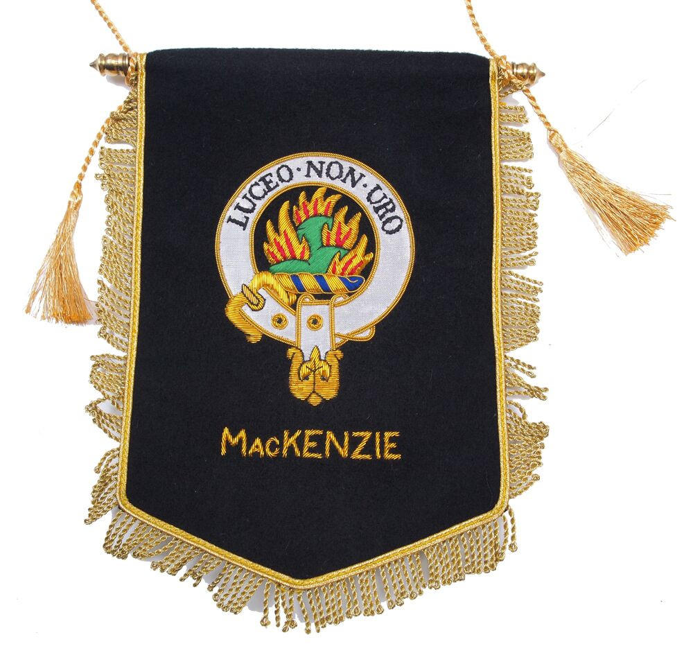 Embroidered MacKenzie Clan Banner - Scottish Lion
