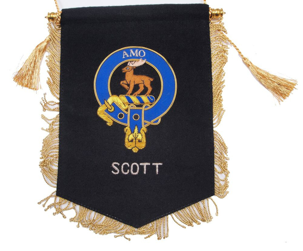 Embroidered Scott Clan Banner - Scottish Lion