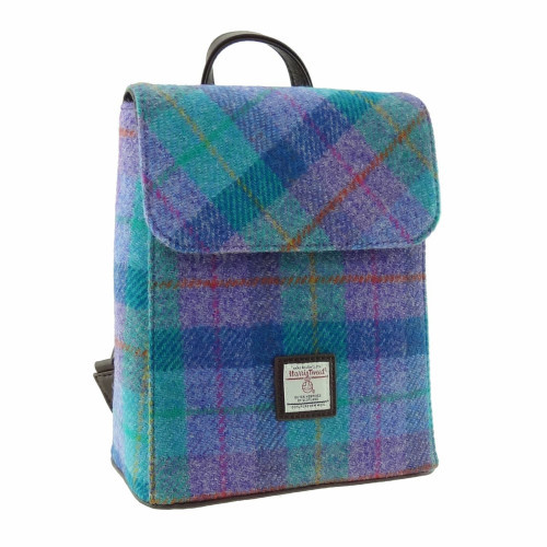 Harris Tweed MacLeod Tartan Mini Backpack | Scottish Lion
