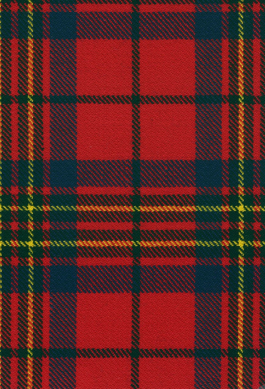 Leslie Red Modern Tartan Fabric Swatch