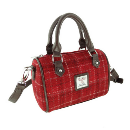 Red Harris Tweed Mini Purse | Scottish Lion