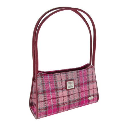 Harris Tweed Fiddich Small Handbag in Hot Pink Tartan