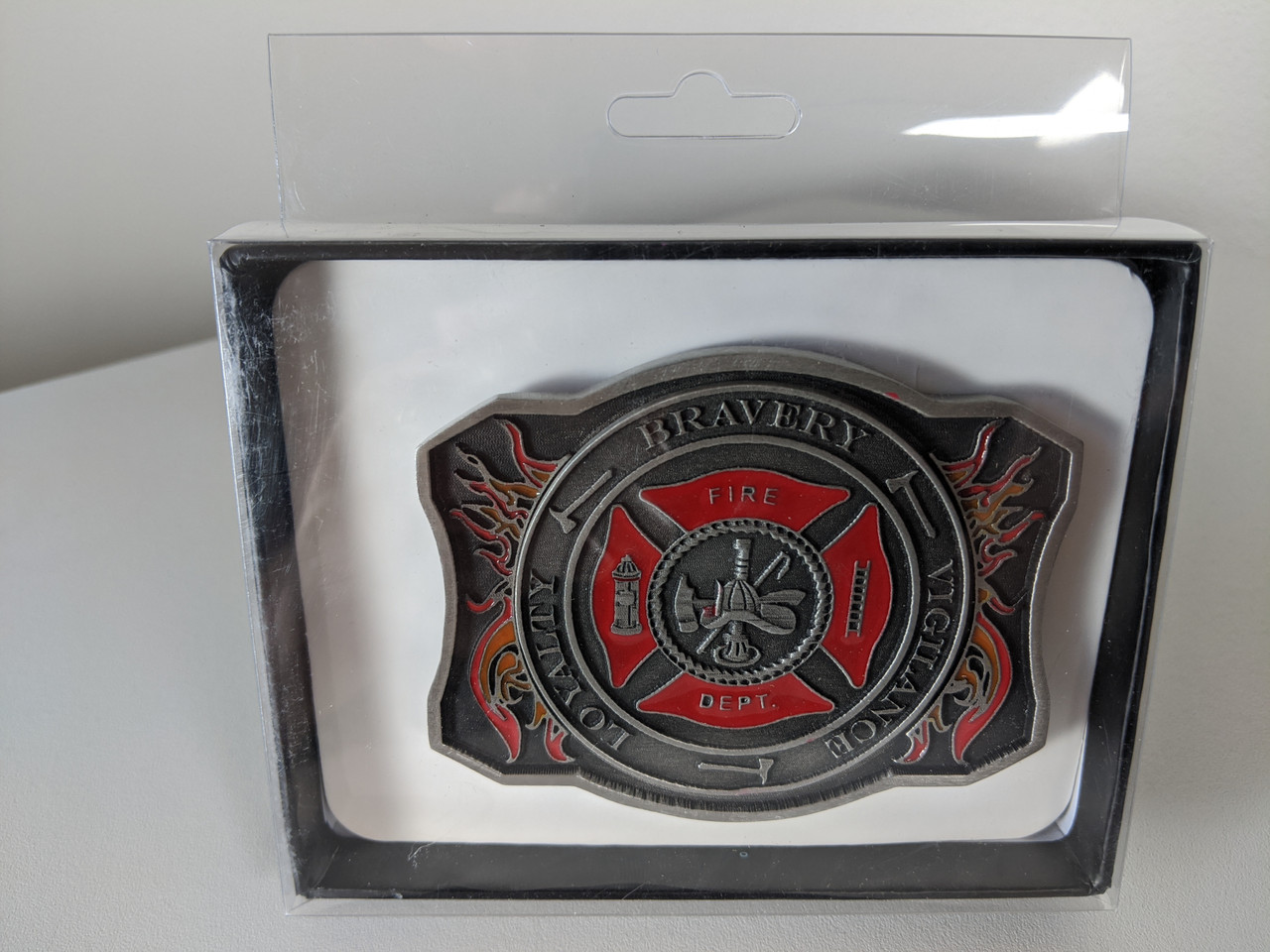 Fire Department Full Shield Enamel Belt Buckle by SpecCast - Town and ...