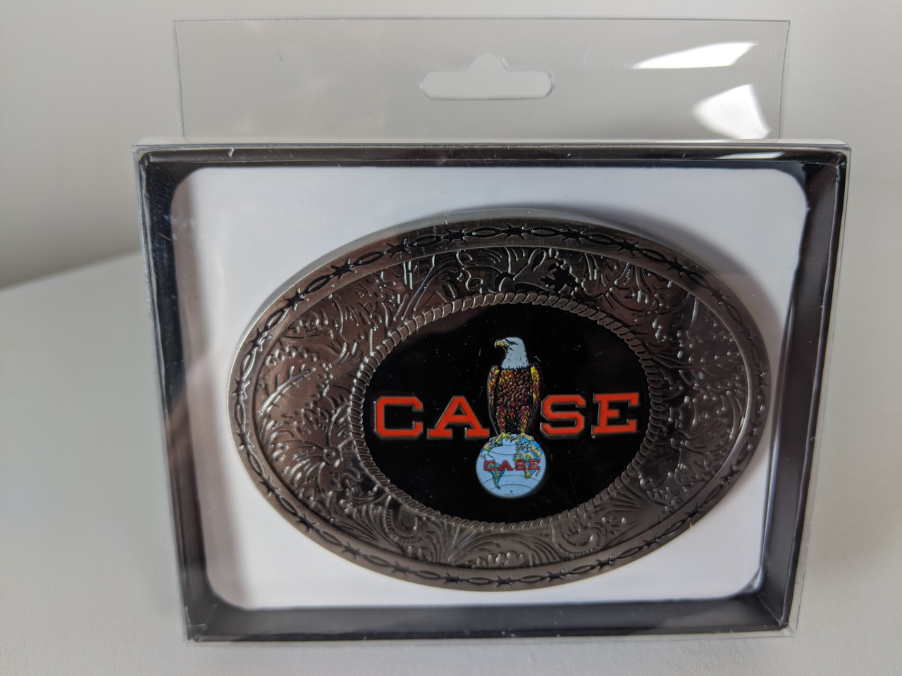 Case Eagle on Globe Western Enamel Belt Buckle by SpecCast - Town and ...