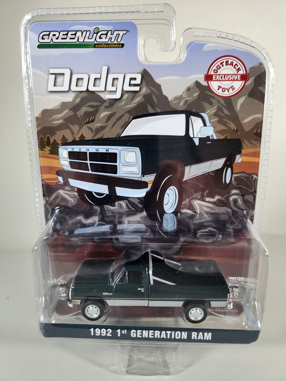 1:64 1992 1st Generation Dodge Ram, Lifted, Green & Silver, Outback ...