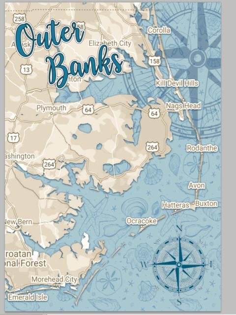 Outer Banks Plank Map | beachgoods