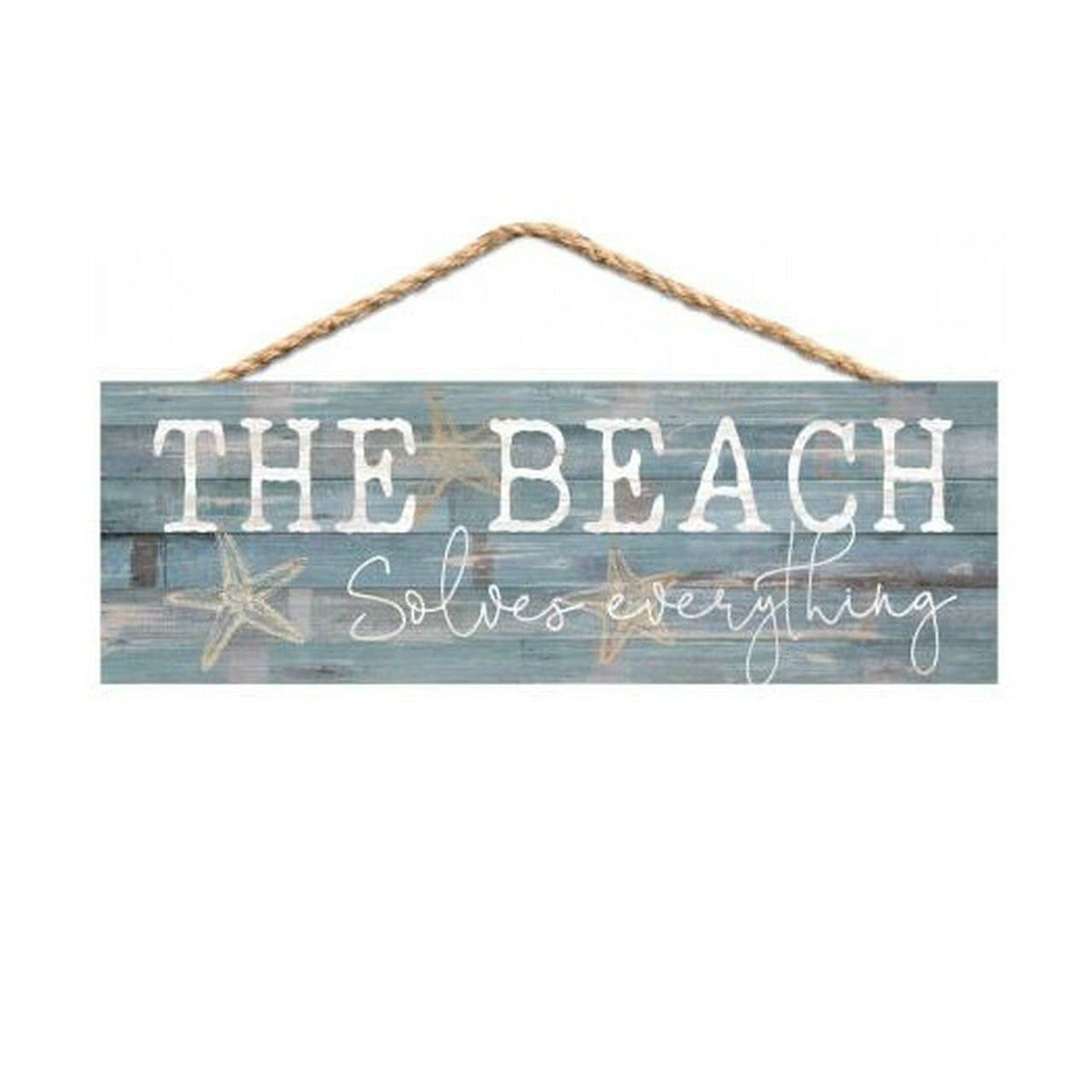 "The Beach Solves everything" Hanging Wood Sign | beachgoods