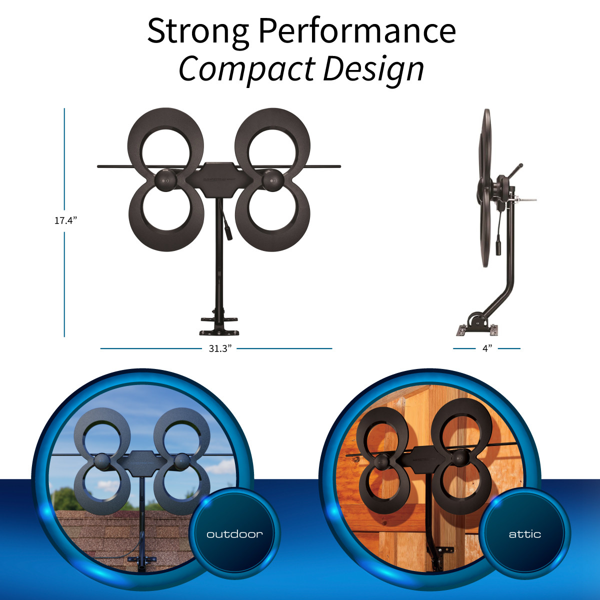 ClearStream 4MAX UHF VHF Indoor Outdoor HDTV Antenna