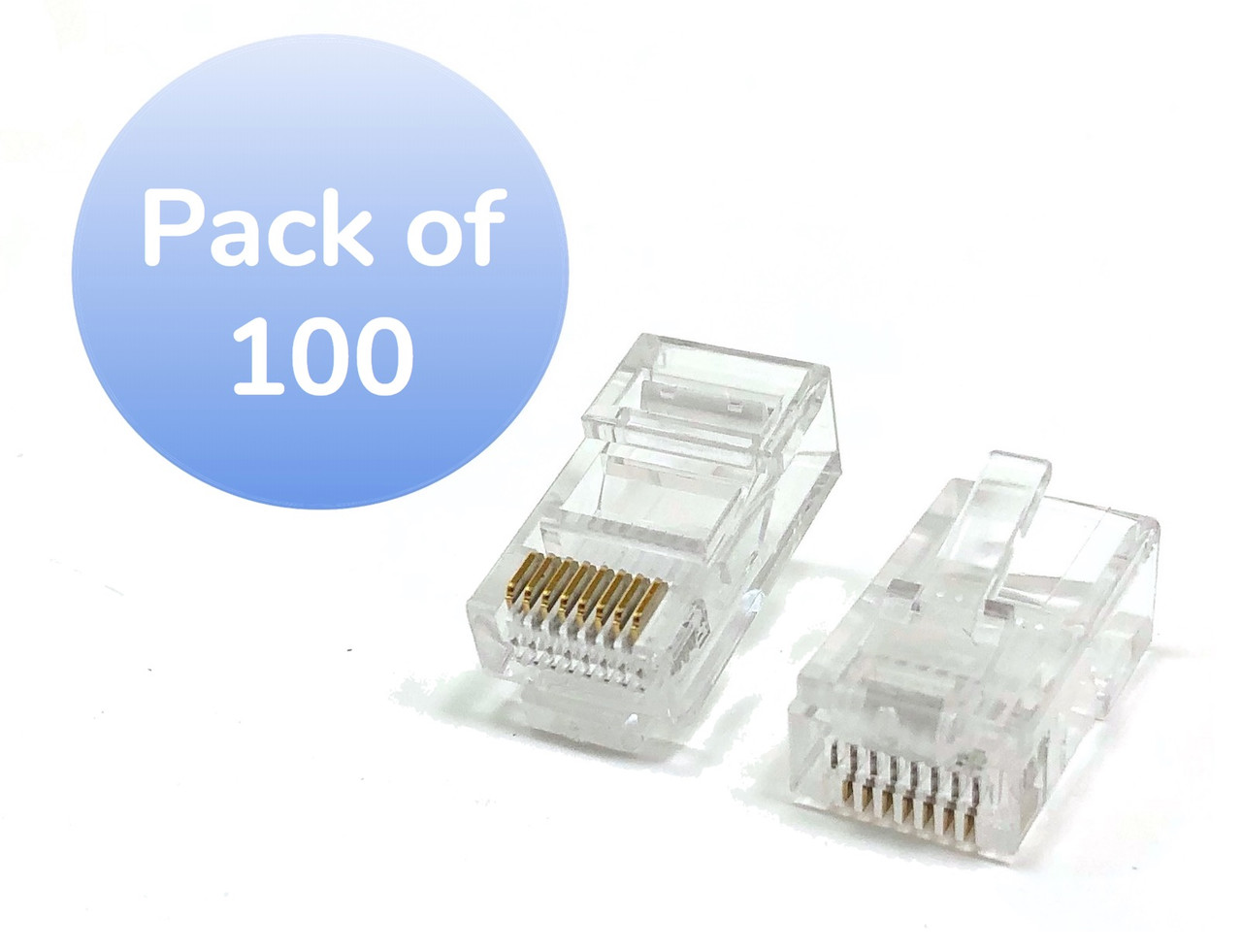 Cat5E RJ45 Modular Connectors (100 Pack) - Micro Connectors, Inc.