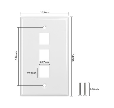 Keystone Wall Plate Single Gang (3-Port) for RJ45, HDMI & Coax Keystone ...
