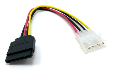 6 Inches SATA (15 pin) to 4 pin Molex (LP4) Power Adapter Cable - Micro ...