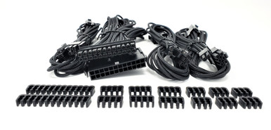 Premium Sleeved PSU Cable Extension Kit (Black) - Micro Connectors, Inc.