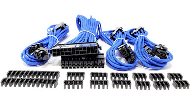 Premium Sleeved PSU Cable Extension Kit (Blue) - Micro Connectors, Inc.