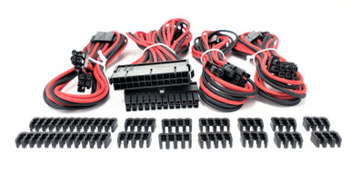 Premium PSU Cable Extension Kit | Red/Black | Sleeved & Organized ...