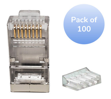 Cat6 Shielded Modular Plug with Load Bar (100 Pack) - Micro Connectors ...