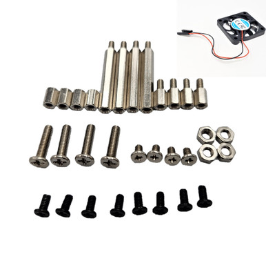 Acrylic Stackable Raspberry Pi 3 and 4, Fan, screws and standoffs ...