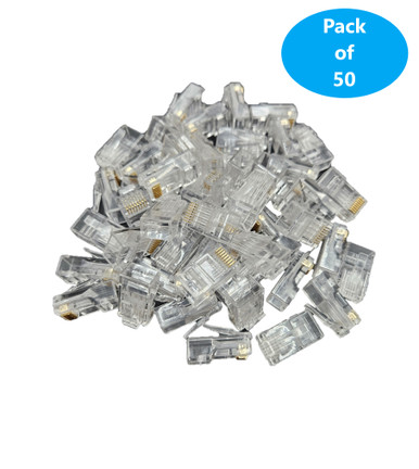 Micro Connectors CAT6A Pass Through RJ45 Modular Connectors (50 Pack ...