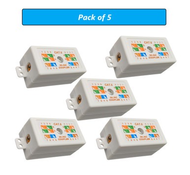 Cat6 Ethernet Junction Box 5-Pack
