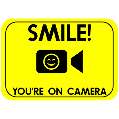Pro-Graphx Smile You’re on Camera Sign, Video Surveillance Signs ...