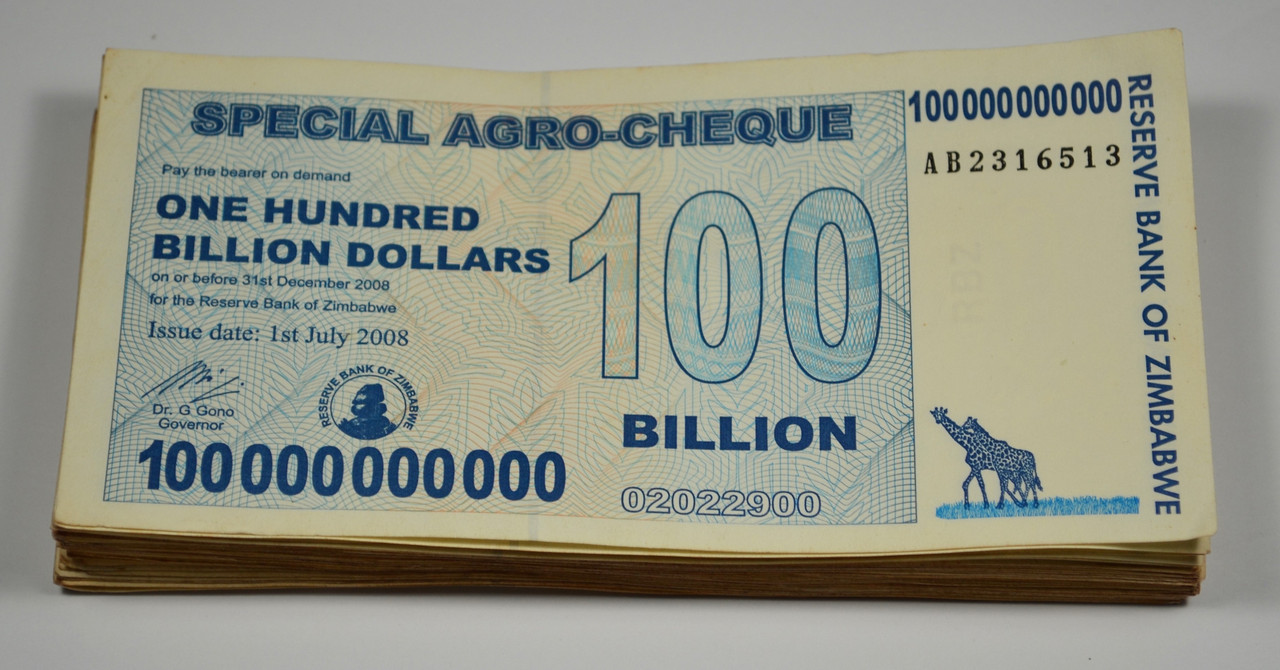 Zimbabwe 100 Billion Special Agro Cheque 2008 P-64 AU x 50 pcs with ...
