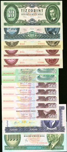 Hungary Forint Banknote Collection CRISP UNC 20th–21st Century Mixed ...