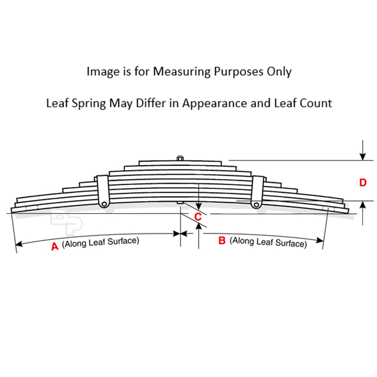 TRA3222 Trailer Single Point Suspension Leaf Spring - 5 Leaf