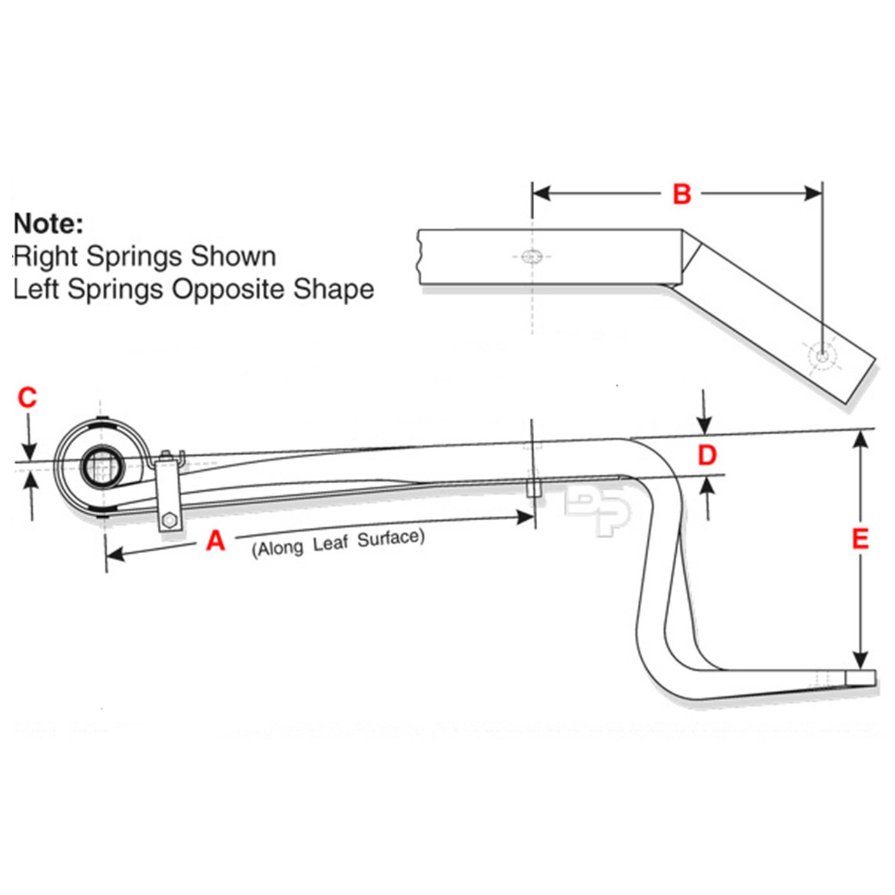 Peterbilt Low Air Leaf / Kenworth Air Glide Rear Z Leaf Spring 75-173