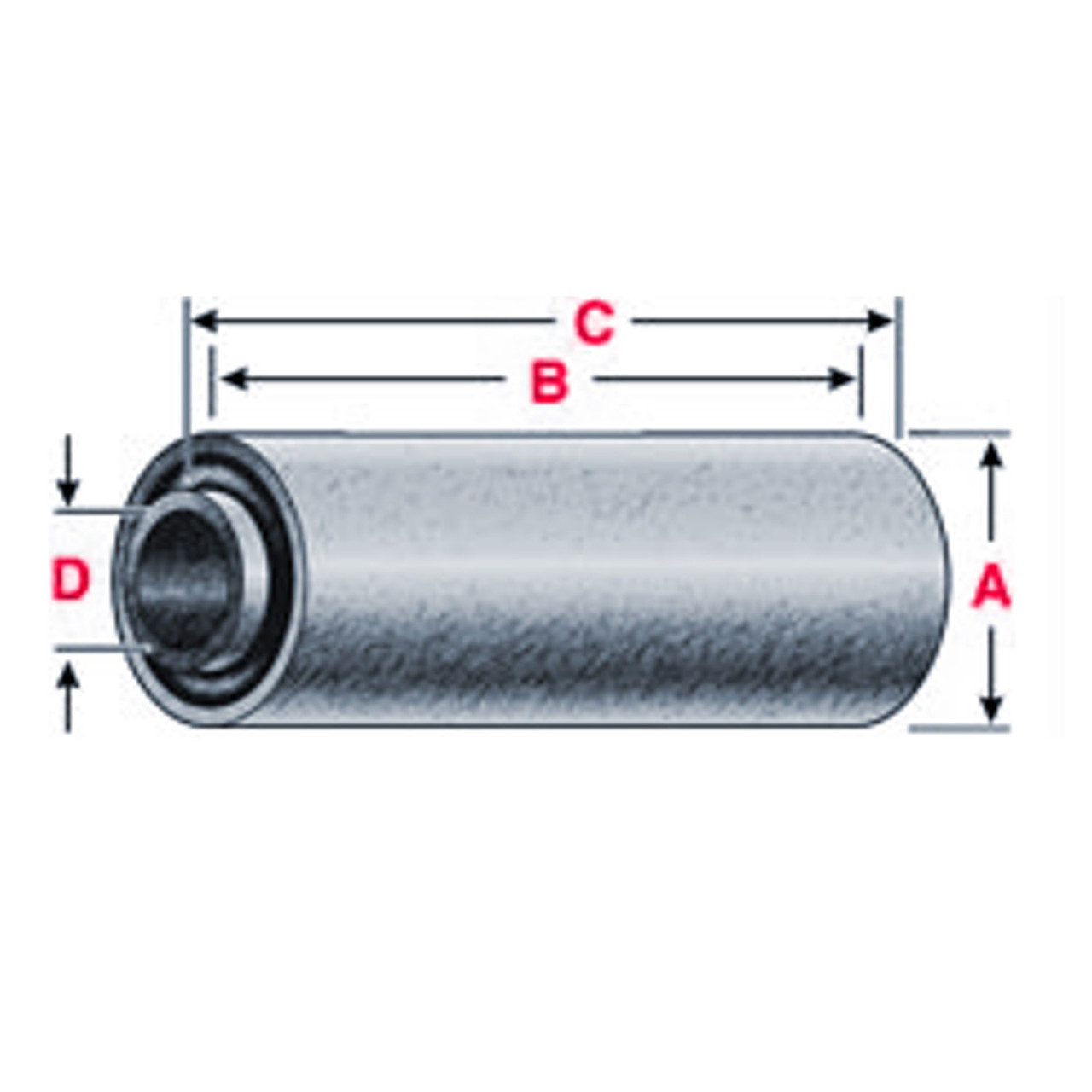 RB45 Metal Encased Rubber Leaf Spring Bushing - 2 Count