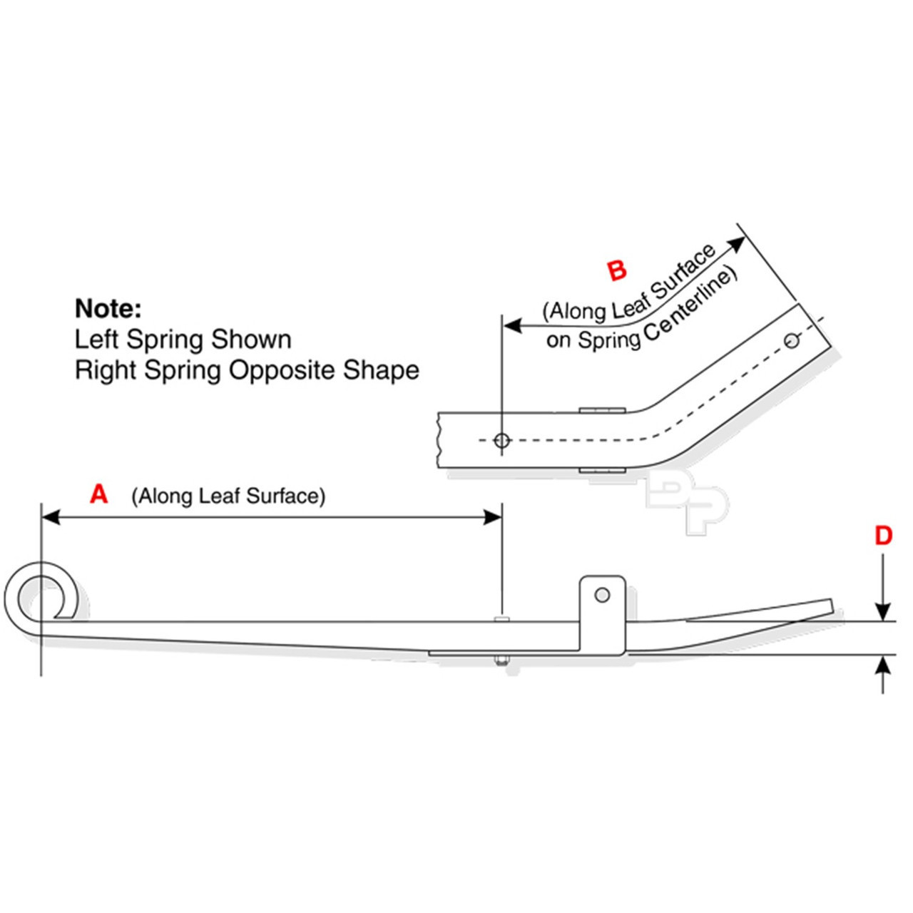46-1259 Freightliner and Sterling Rear Leaf Spring for Air Suspension ...