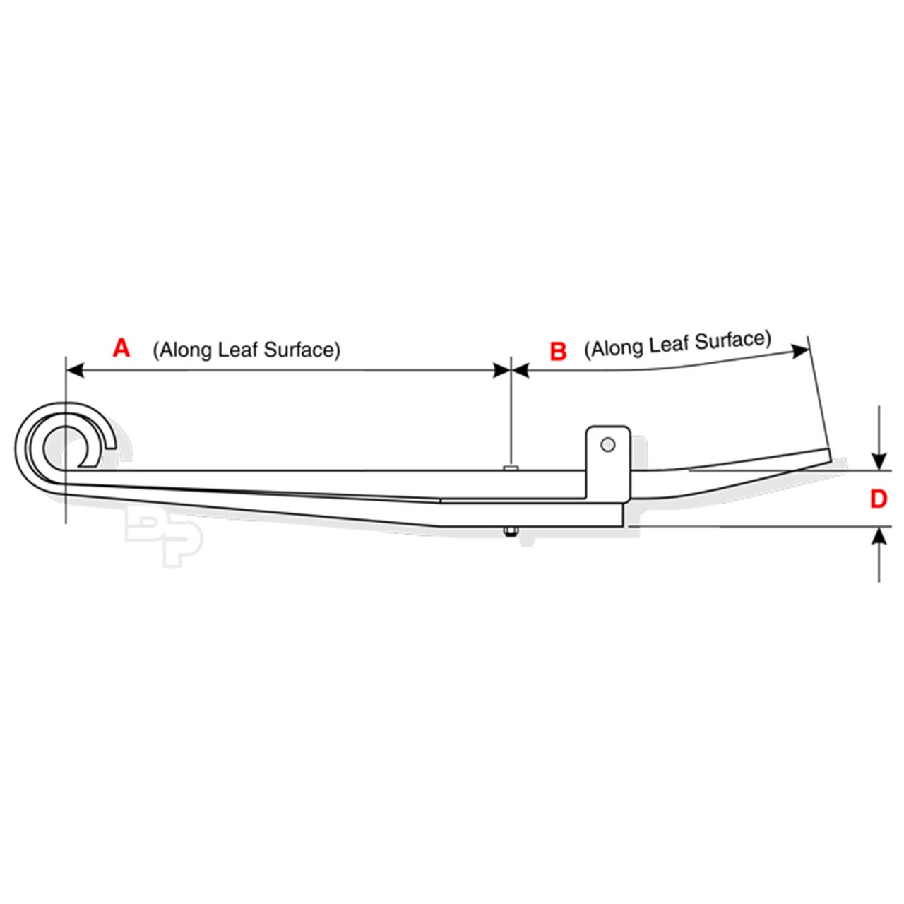 46-1351 Freightliner and Sterling Rear Leaf Spring for Air Suspension ...
