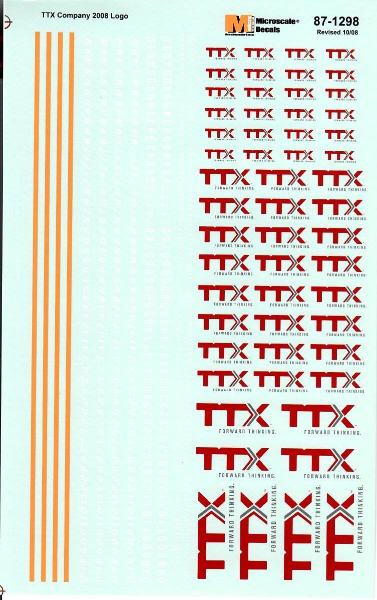 HO 1:87 Microscale 87-1298 TTX Company Logo 2008 Decals - Truck Stop ...