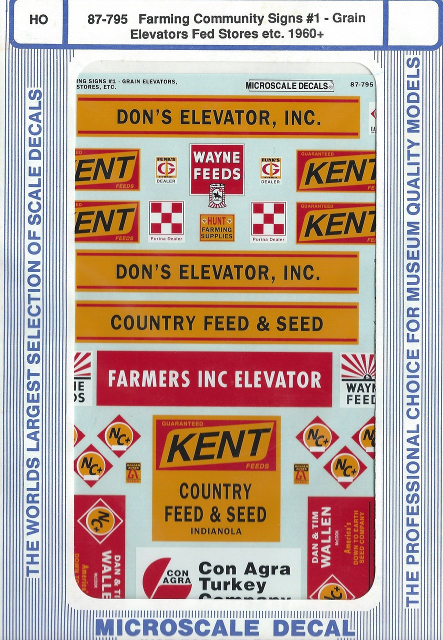 HO 1:87 Microscale 87-795 Farming Community Signs Grain Elev. Feed ...
