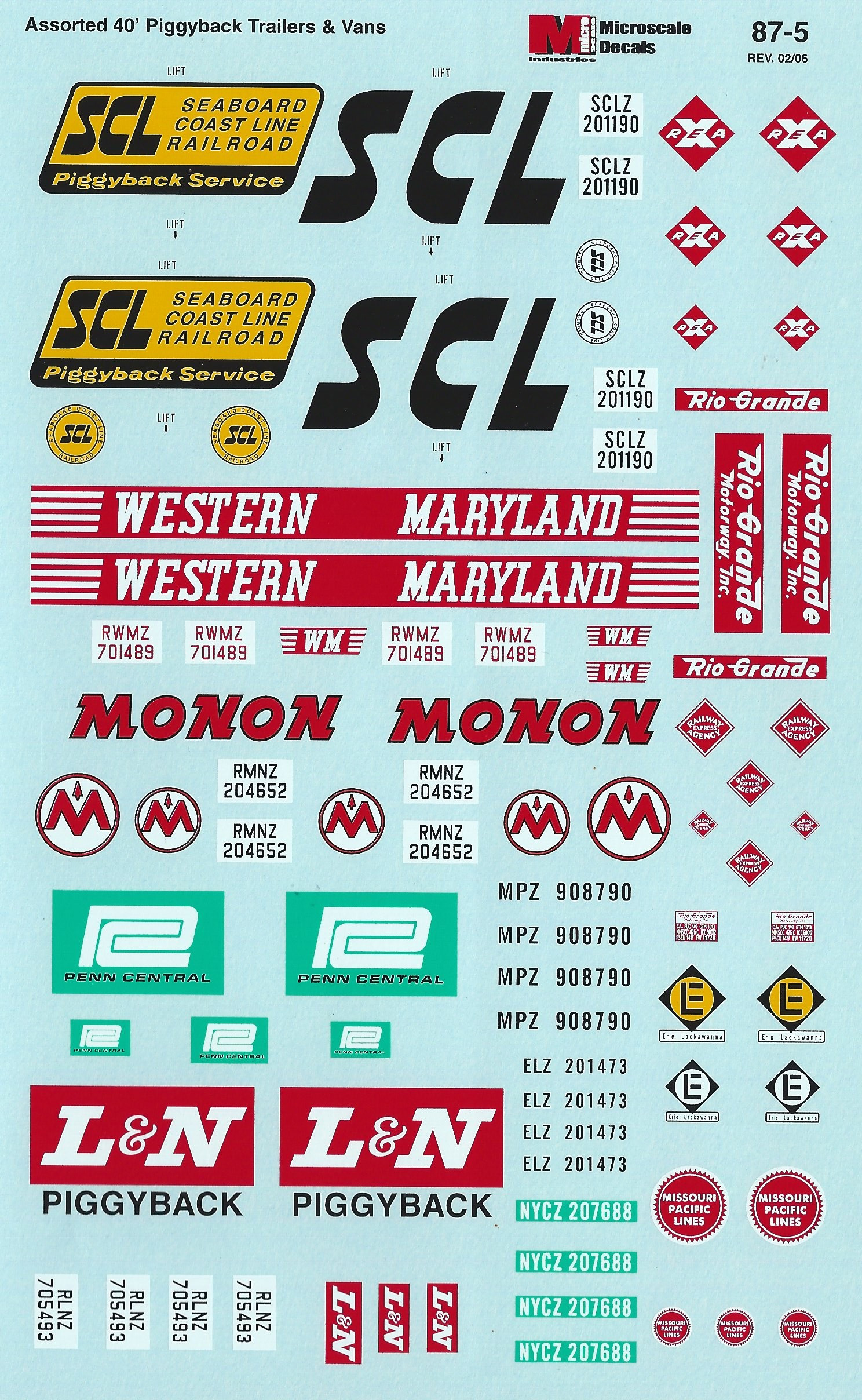 HO 1:87 Microscale 87-288 ATSF Freight - Hopper - Covered 2-Bay Decals ...