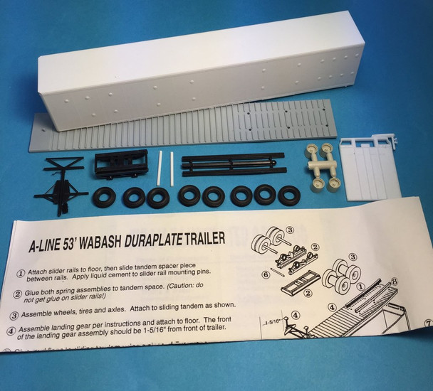 HO 1:87 A-Line # 50520 - 53' Wabash Duraplate Trailer KIT - All Buttons ...