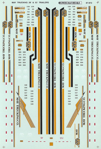 HO 1:87 Microscale 87-872 May Trucking 28' & 53' Trailer Decals - Truck ...