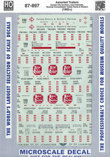 HO 1:87 Microscale 87-897 Asst. Trailers KCS IA Interstate, Others ...