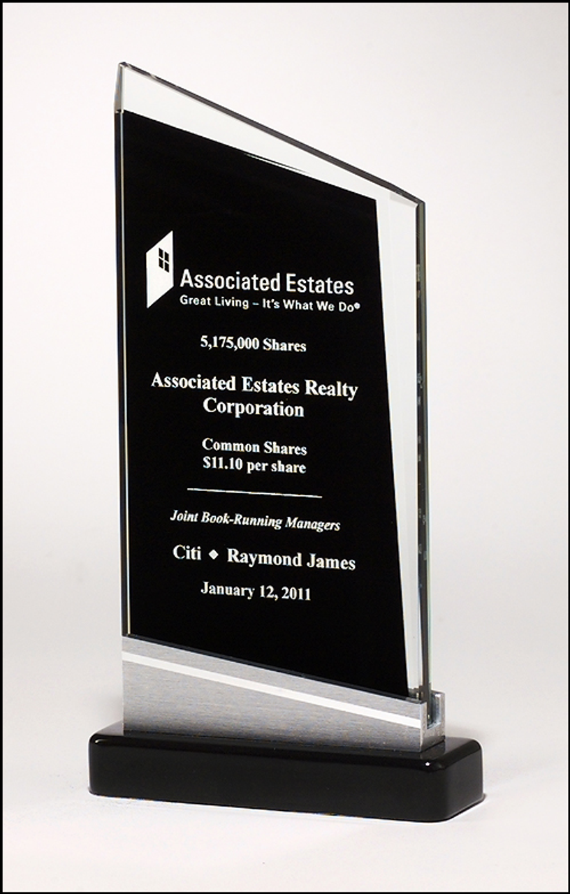 Zenith Series Glass Award Black And Silver Base Tpg2427 Jordan Sandbox