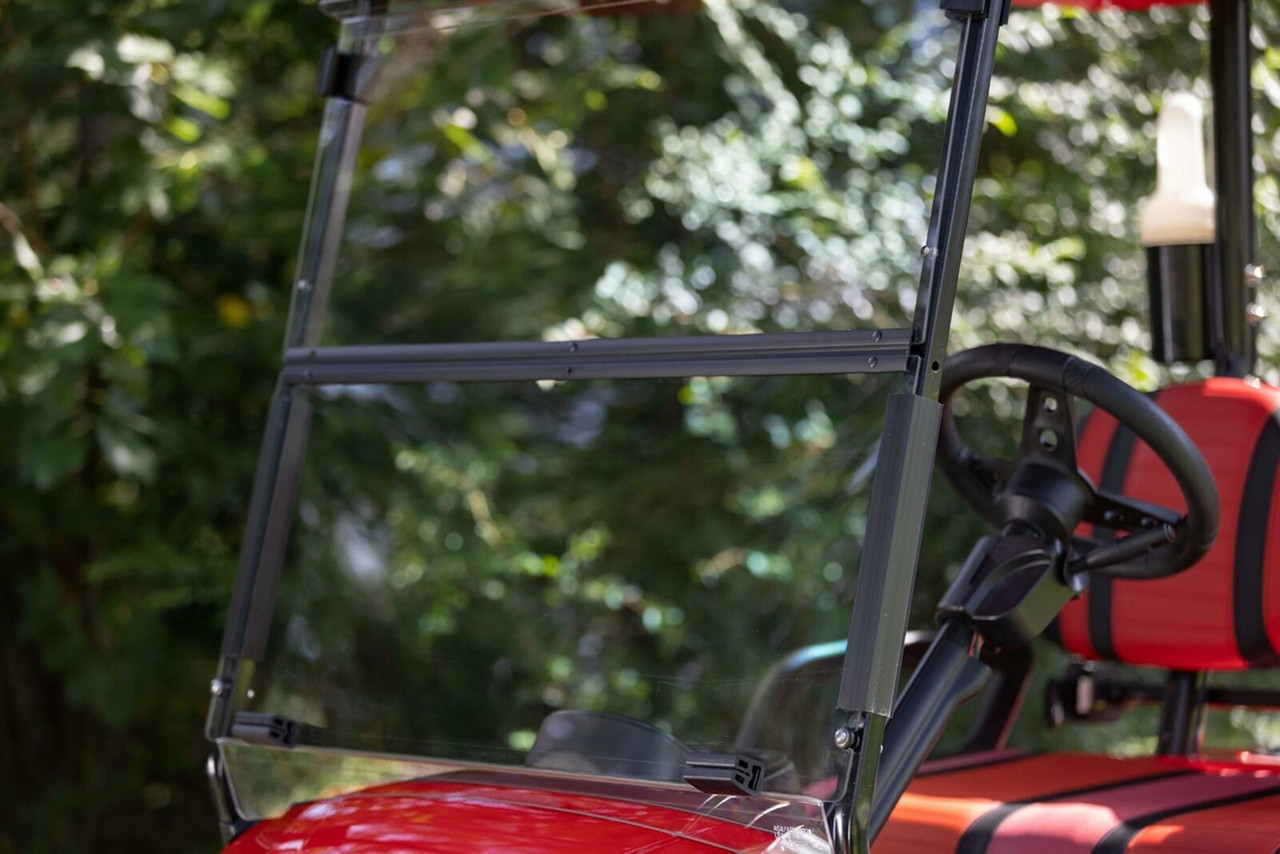 RedDot DOT AS4 AS5 Clear Folding Windshield | Advanced EV EV1 Golf Cart